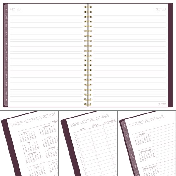 Mead Cambridge® Stria Academic 2026-2027 Weekly Monthly Planner, Large ...