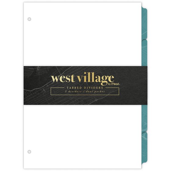 West Village by Mead™ Tabbed Dividers + Dual Pocket, Large, 8" x 10 3/4 ...