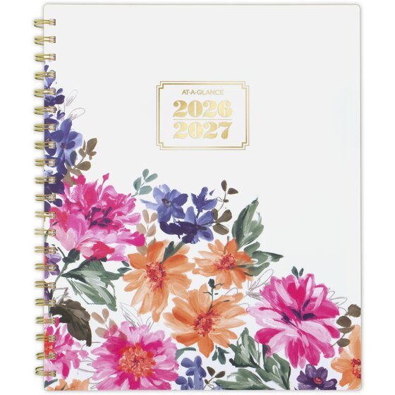 AT-A-GLANCE® BADGE Academic 2026-2027 Weekly Monthly Planner, Floral ...