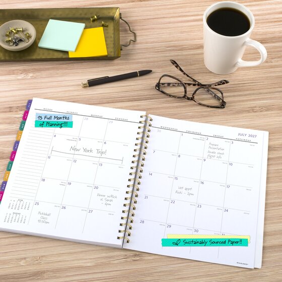 AT-A-GLANCE® BADGE Academic 2026-2027 Weekly Monthly Planner, Floral ...
