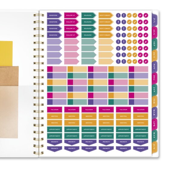 AT-A-GLANCE® BADGE Academic 2026-2027 Weekly Monthly Planner, Floral ...
