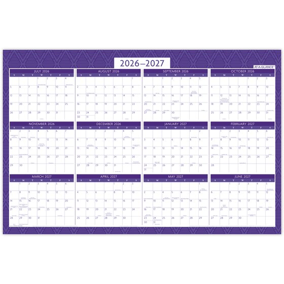 AT-A-GLANCE® BADGE Reversible Erasable Academic and Regular Year 2026 ...