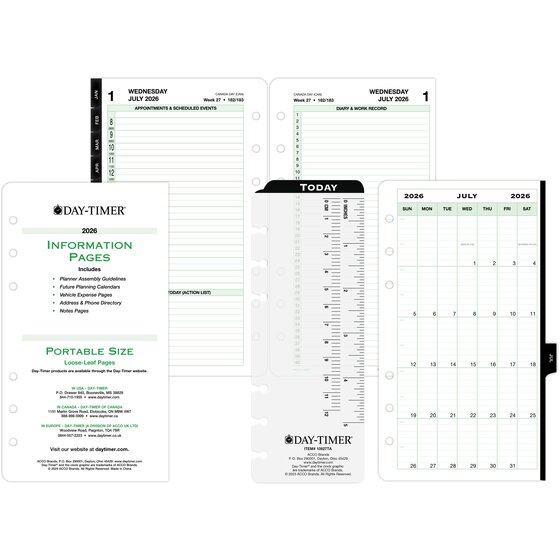 Day-Timer® July 2026 – June 2027 Two Page Per Day Reference Planner ...