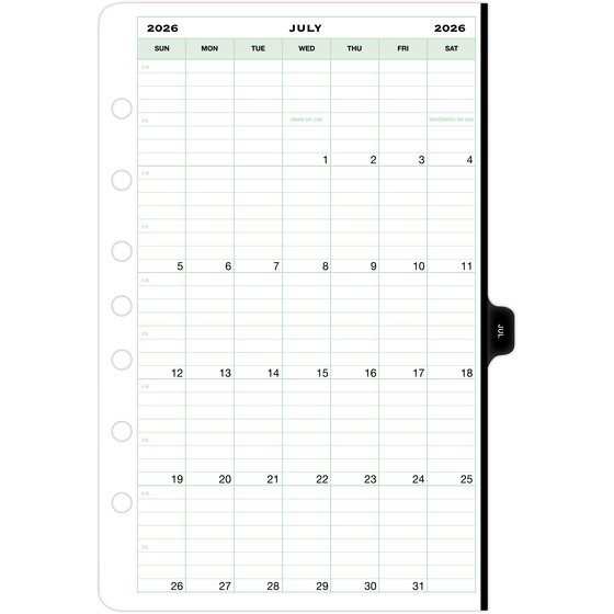 Day-Timer® Two Page Per Day Reference Loose-Leaf Planner Refills, Desk ...