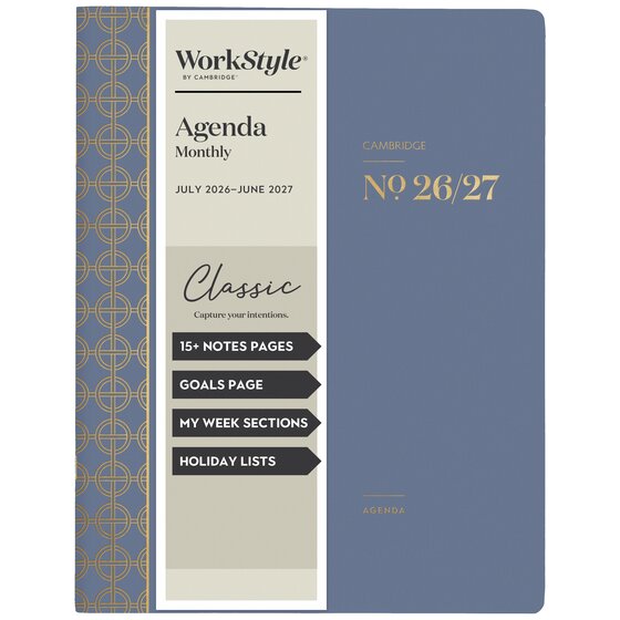 Mead Cambridge® WorkStyle® Classic Academic 2026-2027 Monthly Planner ...