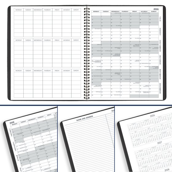 AT-A-GLANCE® Academic 2026-2027 18-Month Monthly Planner, Black, Large ...