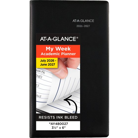 AT-A-GLANCE® DayMinder® Academic 2026-2027 Weekly Planner, Black ...