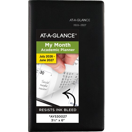 AT-A-GLANCE® DayMinder® Academic 2026-2027 Monthly Planner, Black ...