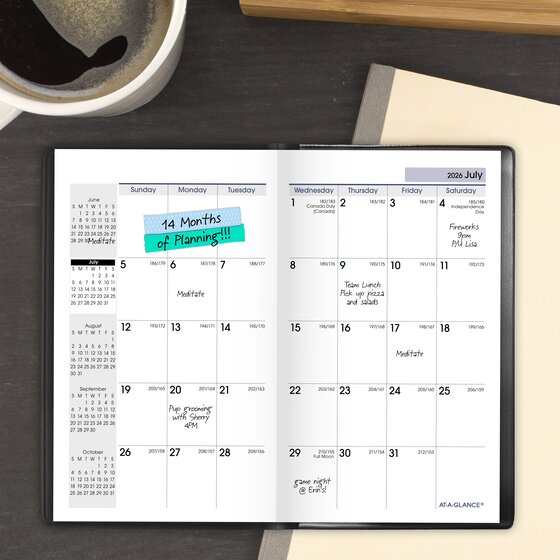 AT-A-GLANCE® DayMinder® Academic 2026-2027 Monthly Planner, Black ...