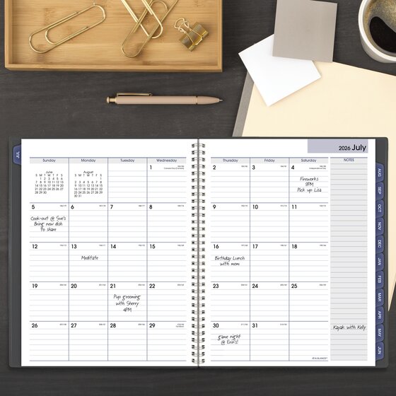 AT-A-GLANCE® DayMinder® Academic 2026-2027 Monthly Planner, Charcoal ...