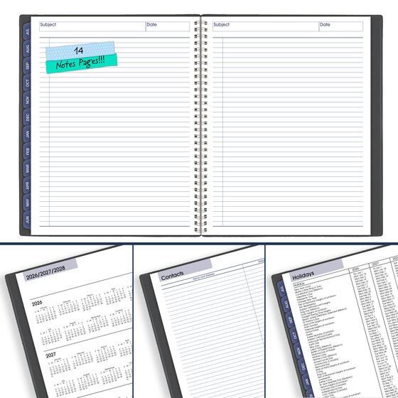 AT-A-GLANCE® DayMinder® Academic 2026-2027 Monthly Planner, Charcoal ...