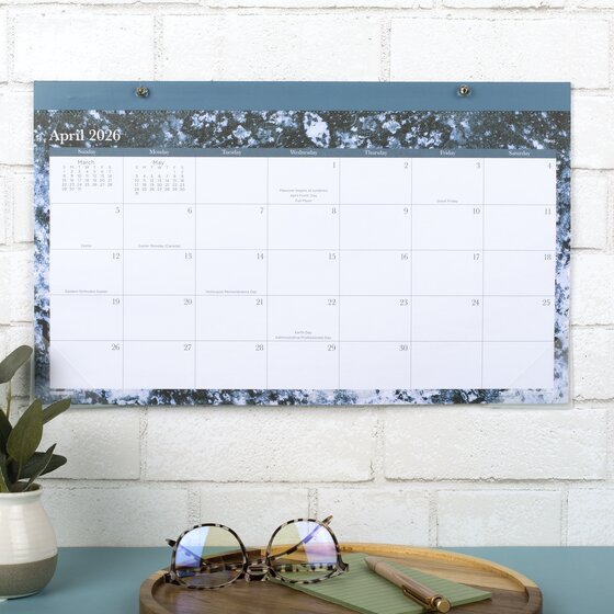Mead® Terra Academic 2026-2027 Monthly Desk Pad Calendar, Compact, 11 ...