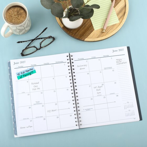 Mead® Terra Academic 2026-2027 Weekly Monthly Planner, Large, 8 1/2" x ...