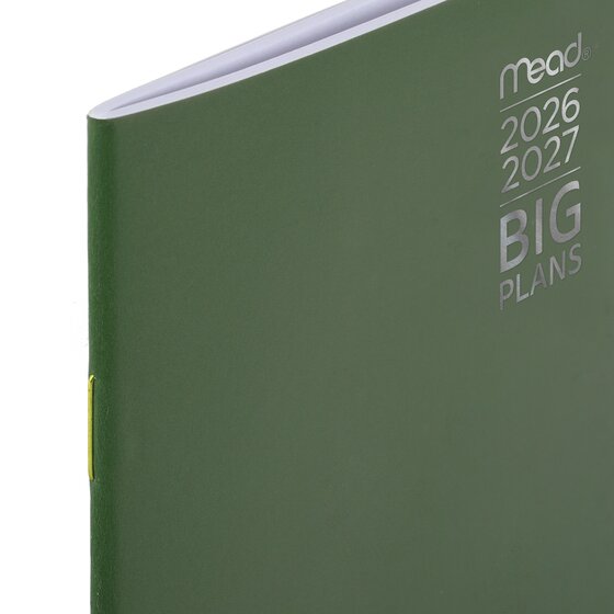 Mead® Big Plans Academic 2026-2028 Two Year Monthly Planner, Green ...