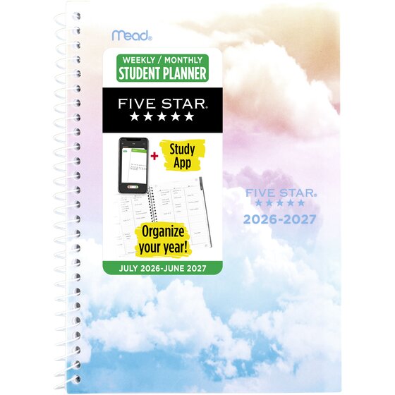 Five Star® Cloud Nine Academic Weekly Monthly Student Planners Plus ...