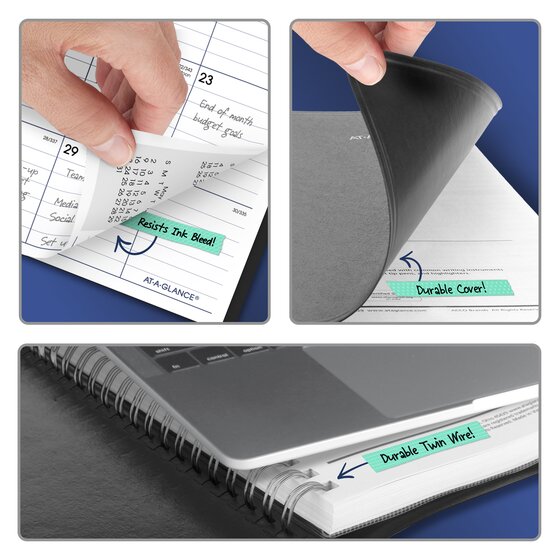 AT-A-GLANCE® DayMinder® 2027 Monthly Planner, Black, Large, 8" x 12 ...