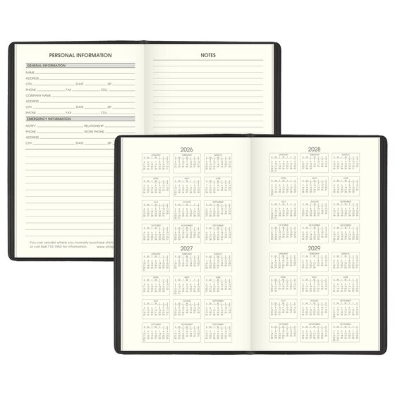 AT-A-GLANCE® 2027-2028 Recycled Two Year Monthly Planner, Black, Pocket ...
