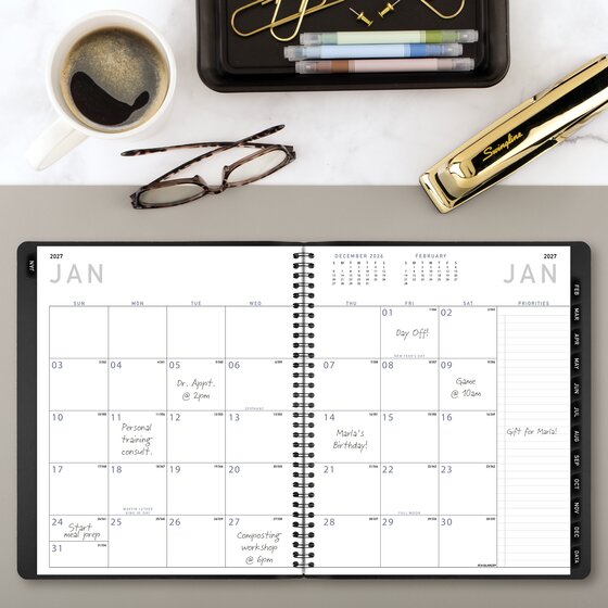 AT-A-GLANCE® Contemporary 2027 Monthly Planner, Black, Large, 9" x 11 ...