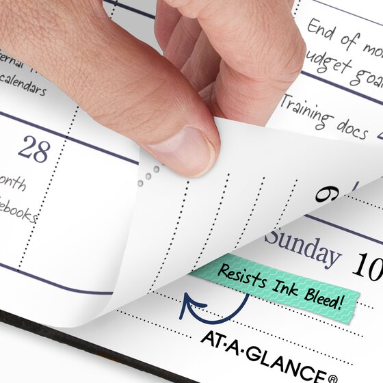 AT-A-GLANCE® Fine Diary® 2027 Weekly Monthly Diary, Black Brown, Pocket ...