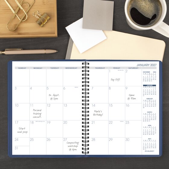 AT-A-GLANCE® 2027 Monthly Planner, Blue, Medium, 7" x 8 3/4" | Monthly ...