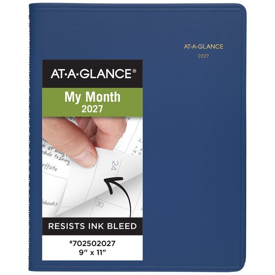 AT-A-GLANCE® 2027 15-Month Monthly Planner, Blue, Large, 9" x 11 ...