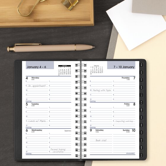 AT-A-GLANCE® DayMinder® 2027 Weekly Appointment Book Planner, Black ...