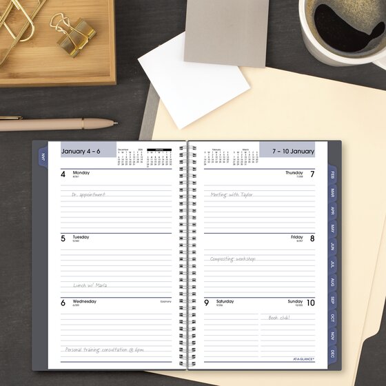AT-A-GLANCE® DayMinder® 2027 Weekly Monthly Planner, Gray, Small, 5" x ...