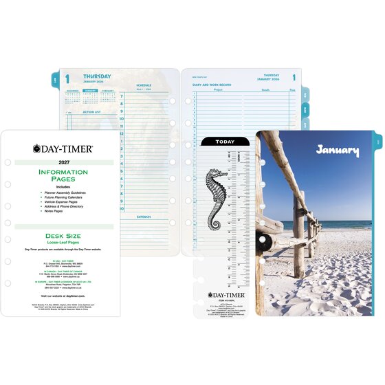 Day-Timer® Coastlines™ January 2027 – December 2027 Two Page Per Day ...