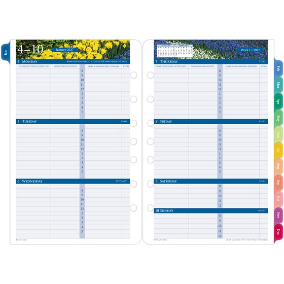 Day-Timer® Garden Path January 2027 – December 2027 Two Page Per Week ...