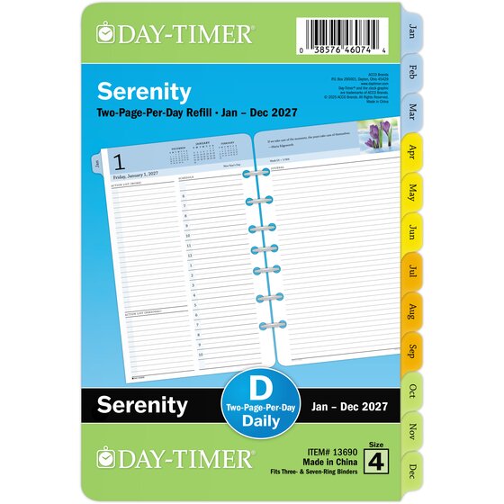 Day-Timer® Serenity January 2027 – December 2027 Two Page Per Day ...