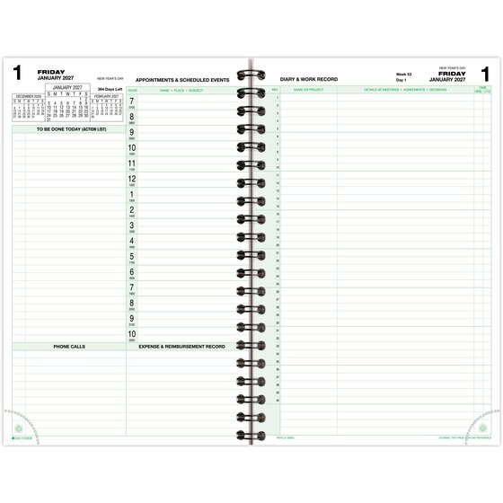 Day-Timer® January 2027 – December 2027 Two Page Per Day Reference ...