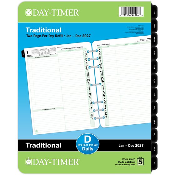 Day-Timer® January 2027– December 2027 Two Page Per Day Original ...