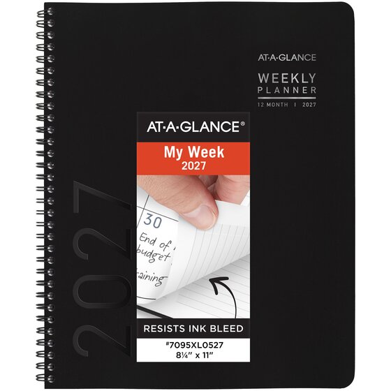 AT-A-GLANCE® Contemporary Lite 2027 Weekly Monthly Planner, Black ...