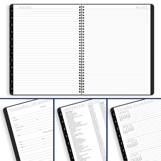 AT-A-GLANCE® Contemporary Lite 2027 Weekly Monthly Planner, Black ...