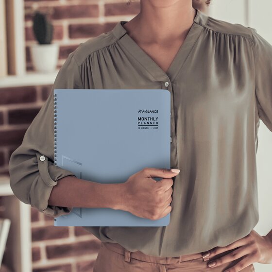 AT-A-GLANCE® Contemporary 2027 Monthly Planner, Drizzle, Large, 9" x 11 ...
