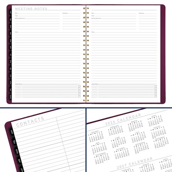 AT-A-GLANCE® Contemporary 2027 Weekly Monthly Planner, Crushed Cherry ...