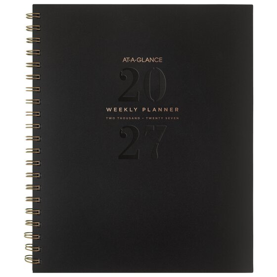 AT-A-GLANCE® Signature Lite 2027 Weekly Monthly Planner, Black, Large ...