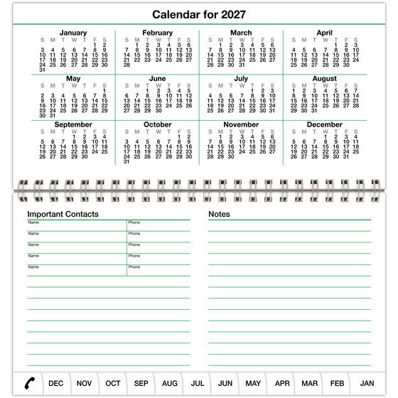Day-Timer® January 2027 – December 2027 Two Page Per Month Vertical ...