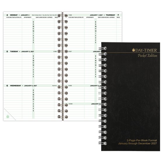 Day-Timer® January 2027 – December 2027 Two Page Per Week Planner ...