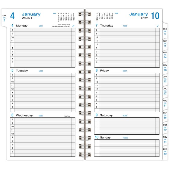 Day-Timer® Simply Stated January 2027 – December 2027 Two Page Per Week ...