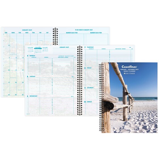 Day-Timer® Coastlines™ January 2027 – December 2027 Two Page Per Week ...
