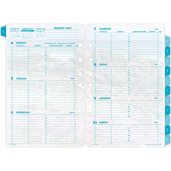 Day-Timer® Coastlines™ January 2027 – December 2027 Two Page Per Week ...
