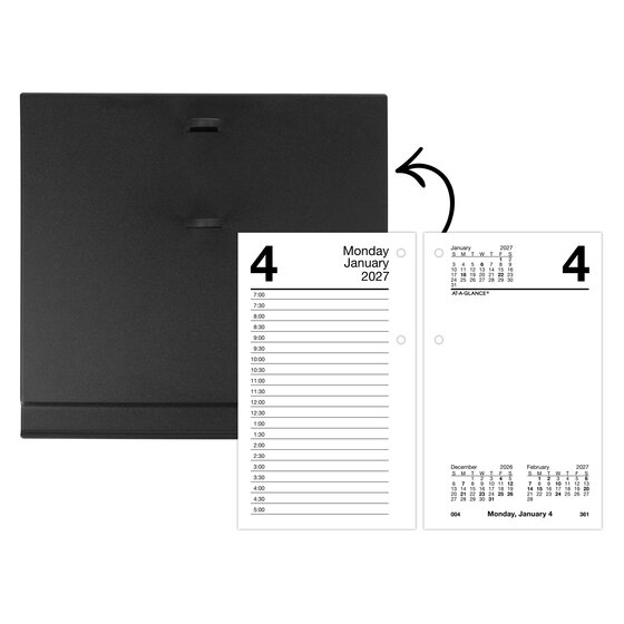 AT-A-GLANCE® 2027 Daily Loose-Leaf Desk Calendar Refill, Standard, 3 1/ ...