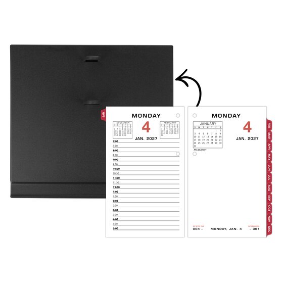AT-A-GLANCE® 2027 Daily Loose-Leaf Desk Calendar Refill With Weekends ...