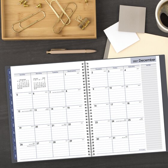 AT-A-GLANCE® DayMinder® 2027 Weekly Monthly Planner, Gray, Large, 8 1/2 ...