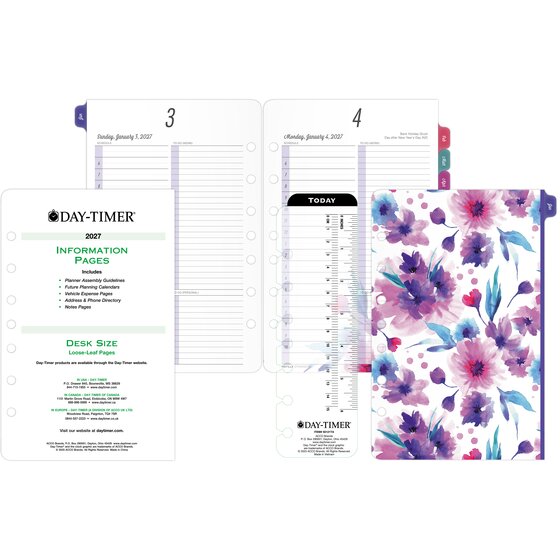 Day-Timer® Floral January 2027 – December 2027 One Page Per Day ...