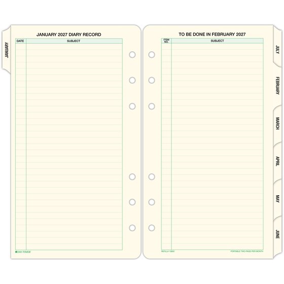 Day-Timer® January 2027 – December 2027 Tabbed Two Page Per Month ...