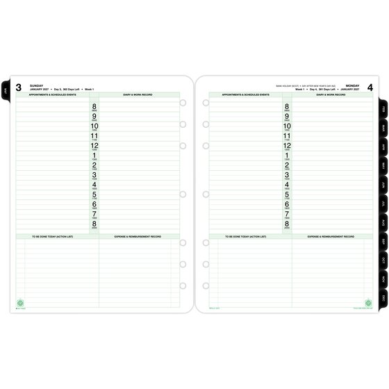 Day-Timer® January 2027 – December 2027 One Page Per Day Planner Refill ...