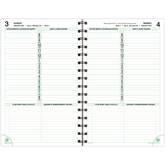 Day-Timer® January 2027 – December 2027 One Page Per Day Planner Refill ...