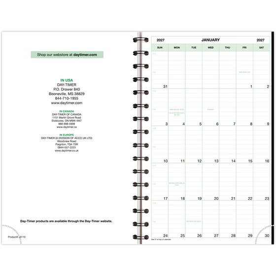Day-Timer® January 2027 – December 2027 One Page Per Day Planner Refill ...